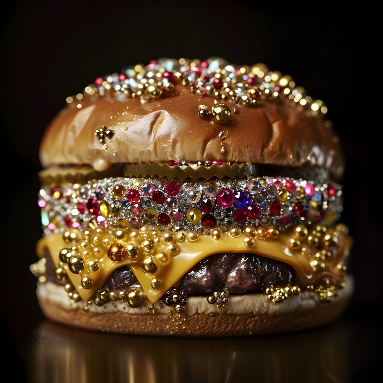 A jewel encrusted cheeseburger - Impossible Images - Unique stock ...
