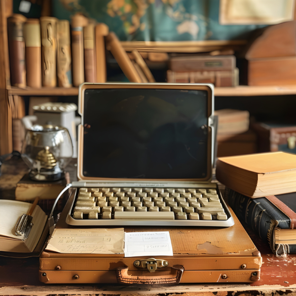 Vintage adventurer's laptop - Impossible Images - Unique stock images ...