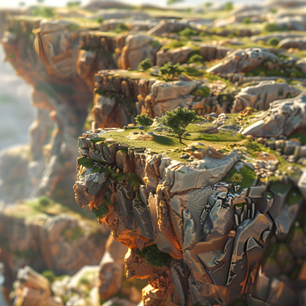 Tilt-shift cliff with trees on the top - Impossible Images - Unique ...