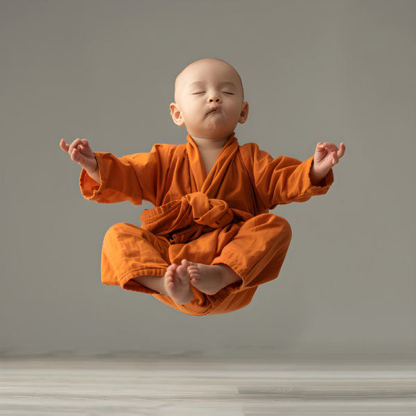 Blissful levitating baby monk - Impossible Images - Unique stock images ...
