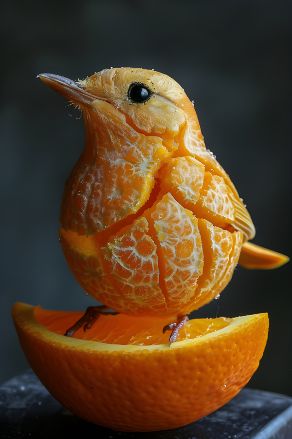 Little carved orange bird - Impossible Images - Unique stock images for ...