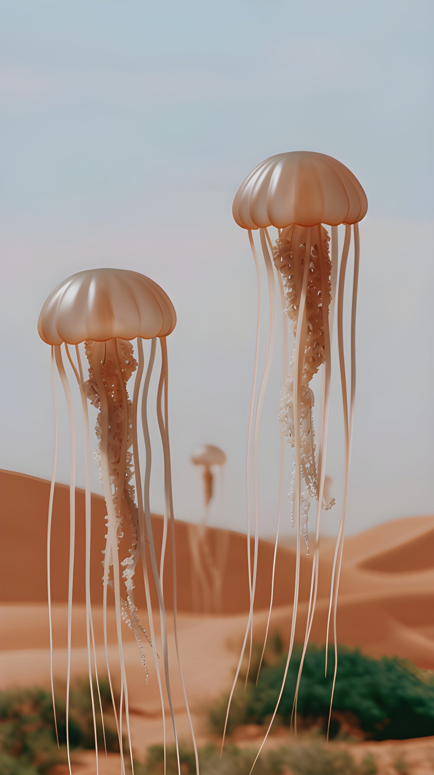 Flying Jellyfish in the desert - Impossible Images - Unique stock ...