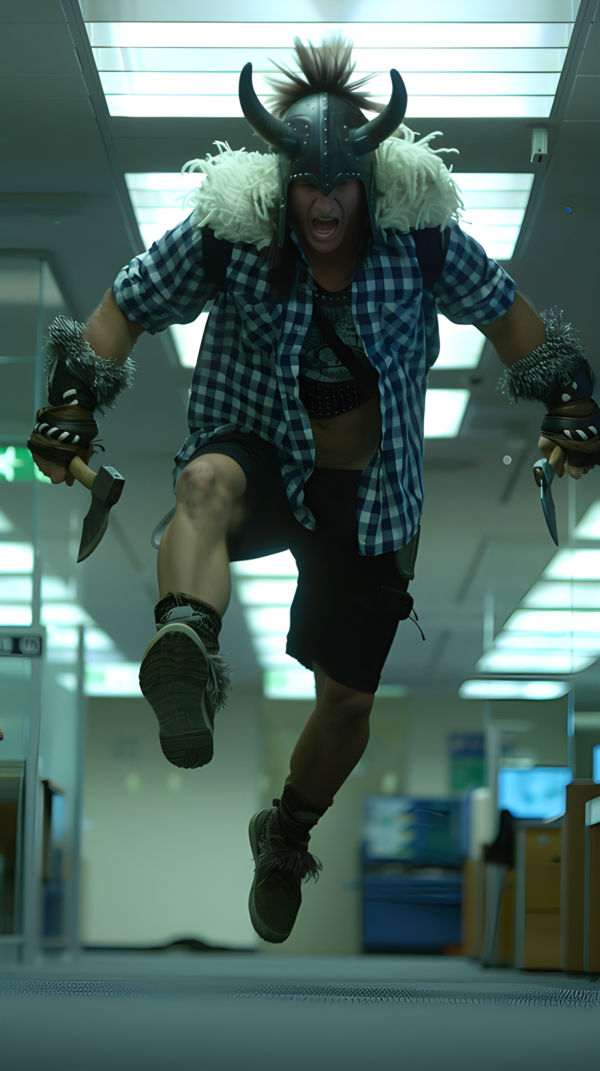 A modern office viking jumping - Impossible Images - Unique stock ...