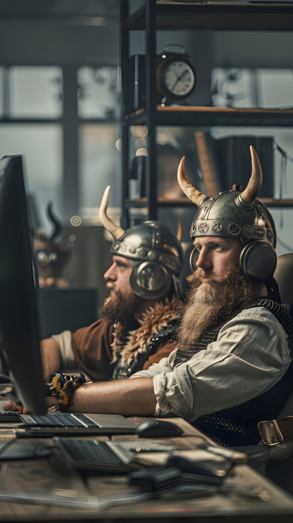 Vikings in a Modern Office - Impossible Images - Unique stock images ...
