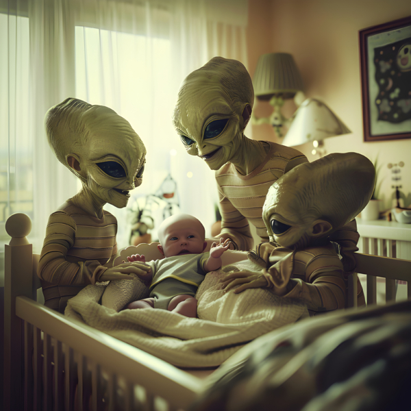 Aliens looking after a baby - Impossible Images - Unique stock images ...