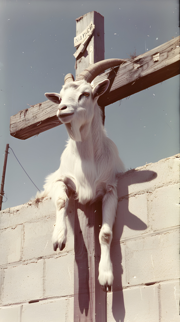 A goat and a crucifix - Impossible Images - Unique stock images for ...