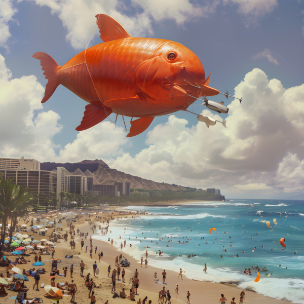 Fish blimp - Impossible Images - Unique stock images for commercial use.