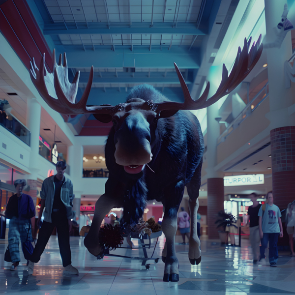 A moose on the loose at a shopping mall - Impossible Images - Unique ...