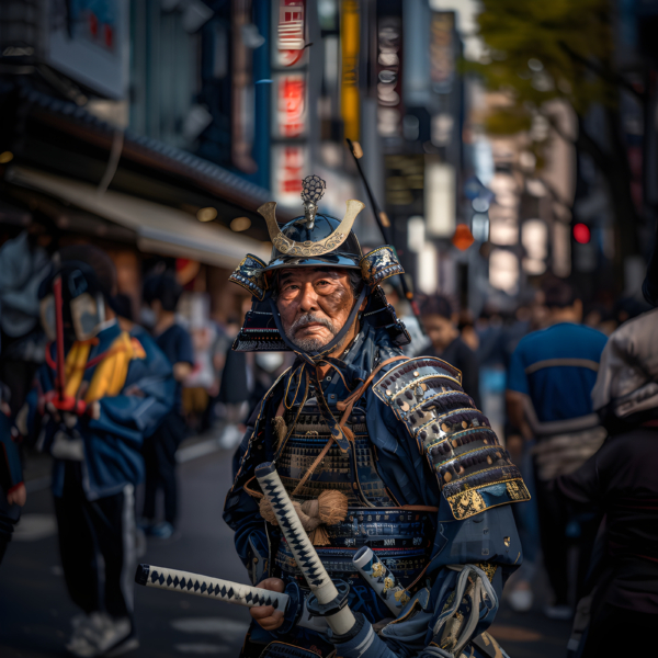 Traditional samurai warrior in downtown Tokyo - Impossible Images ...
