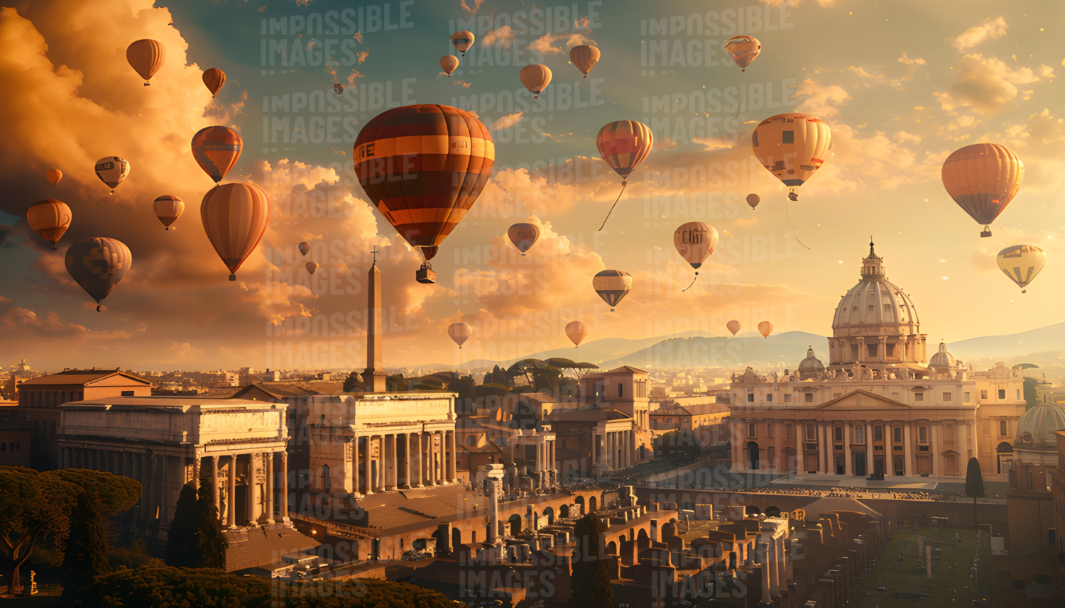 Roman Empire with floating hot air ballons - Impossible Images - Unique ...