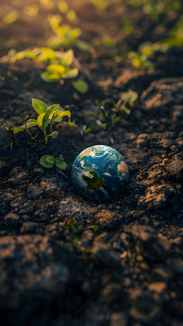 Mini Earth in the ground - Impossible Images - Unique stock images for ...