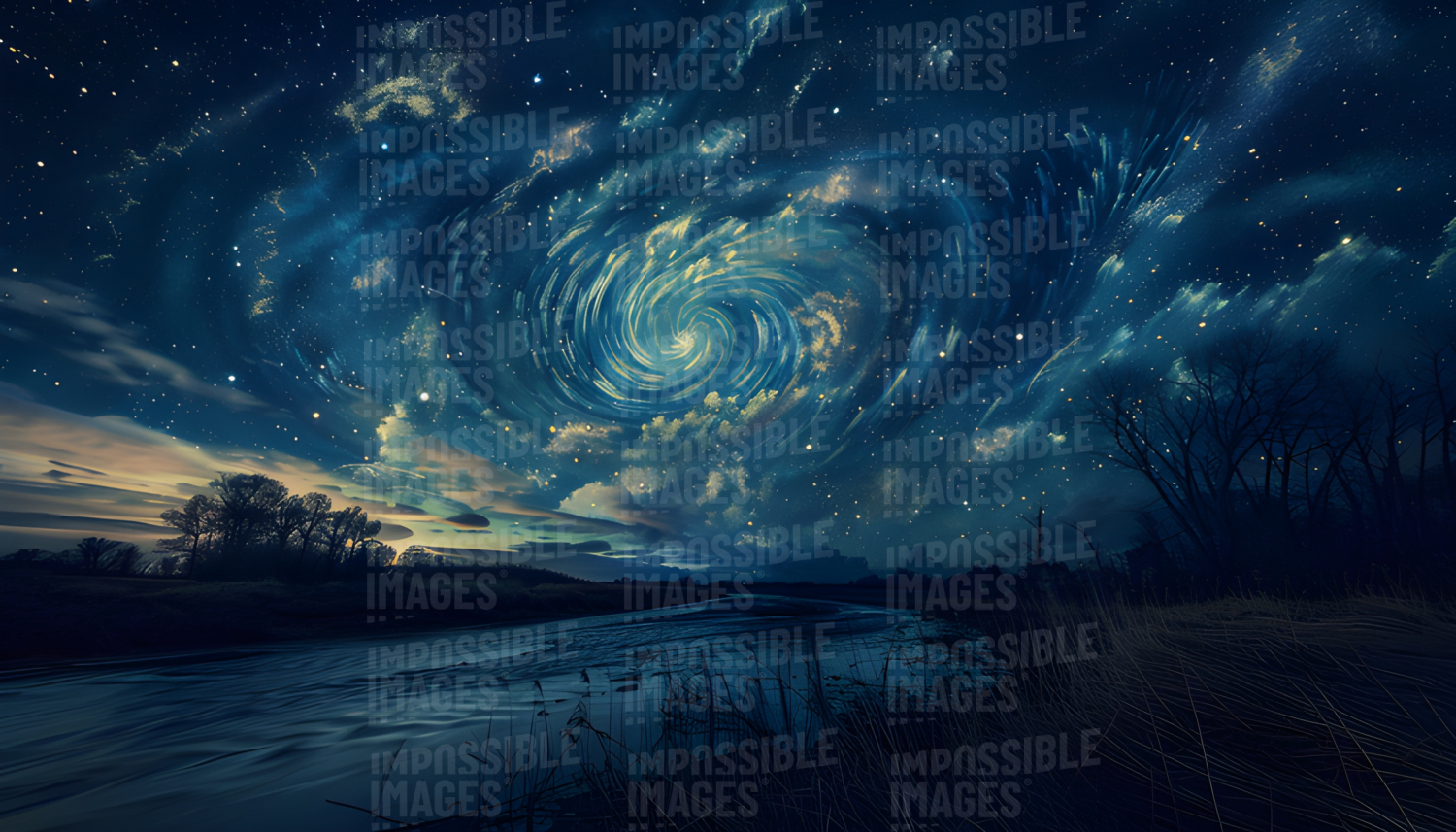 The Starry Night by Vincent van Gogh as a real nocturnal sky with ...