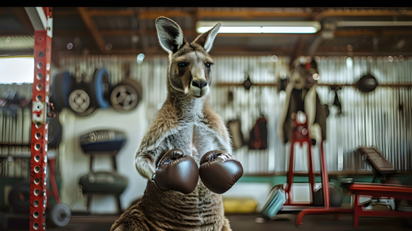 A kangaroo as a boxer training in a gym - Impossible Images - Unique ...