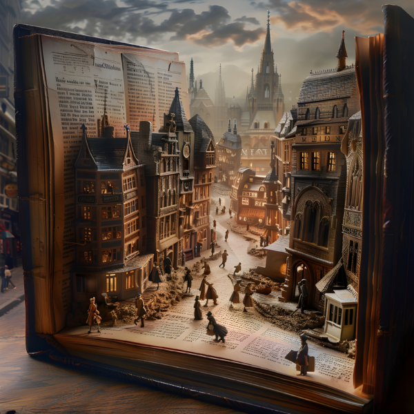 A bustling city built inside a hollowed-out giant book - Impossible ...