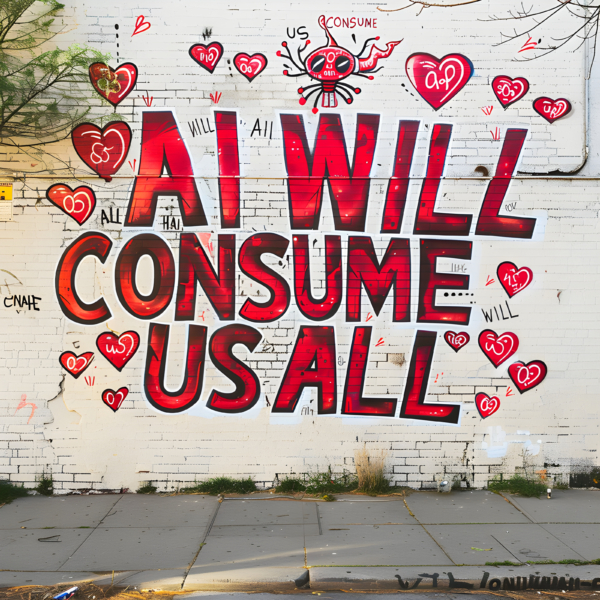 AI will consume us all graffiti - Impossible Images - Unique stock ...
