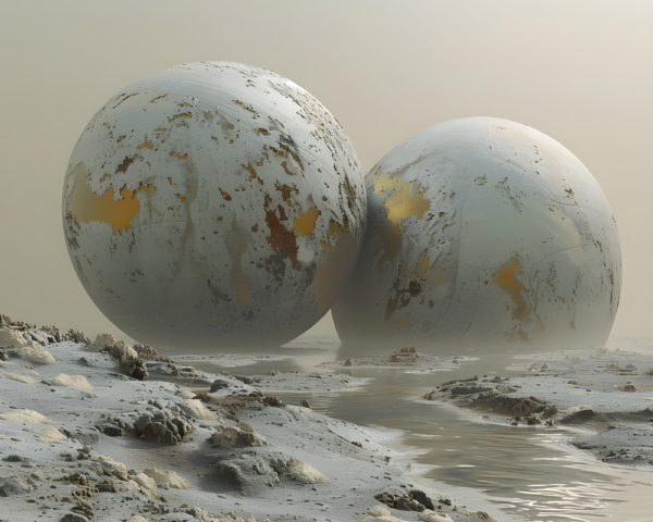 Yolk-like planets, covered in a thick, viscous atmosphere, with ...