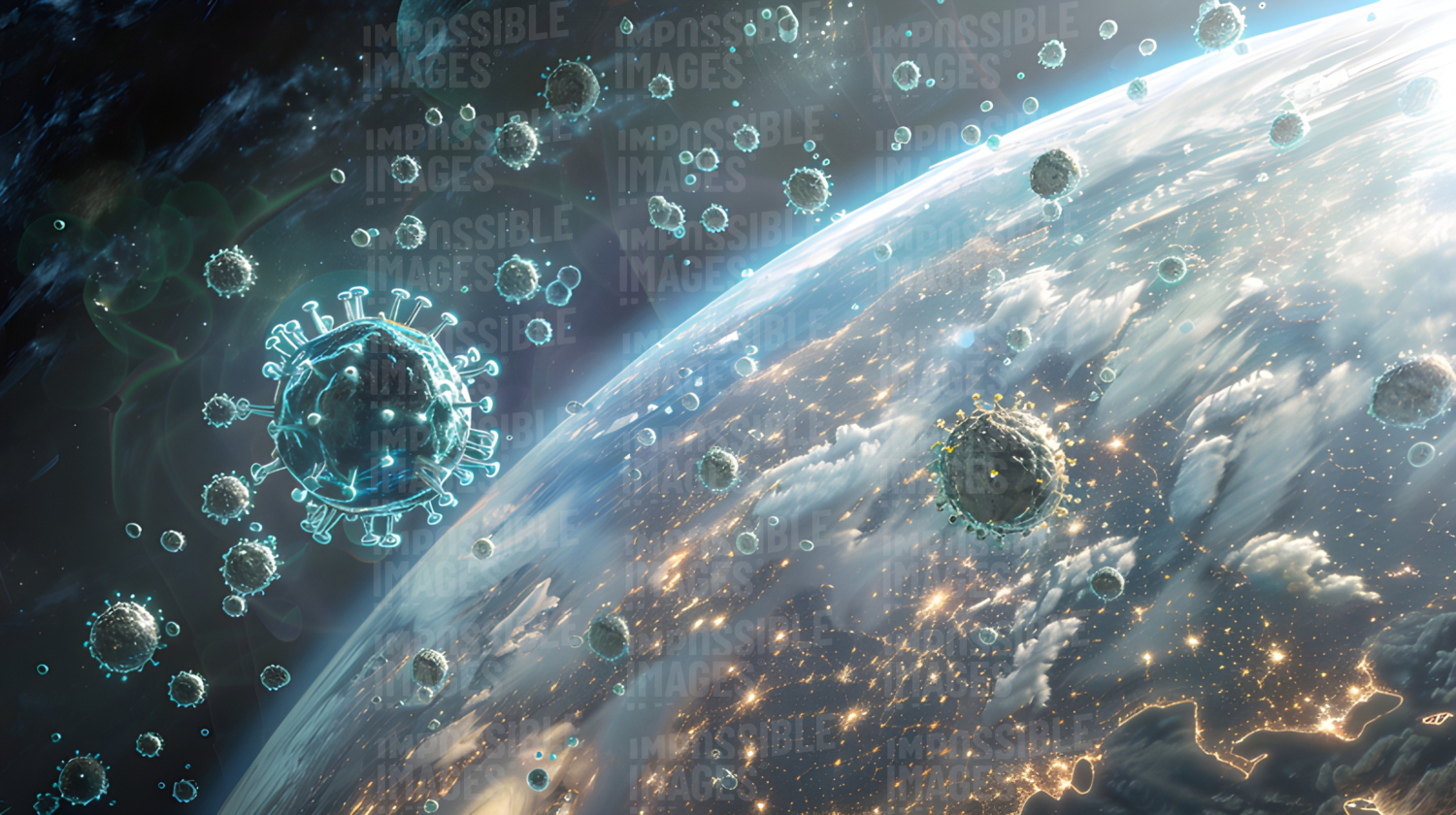 A microscopic organism, seen from space, dominating an entire planet ...