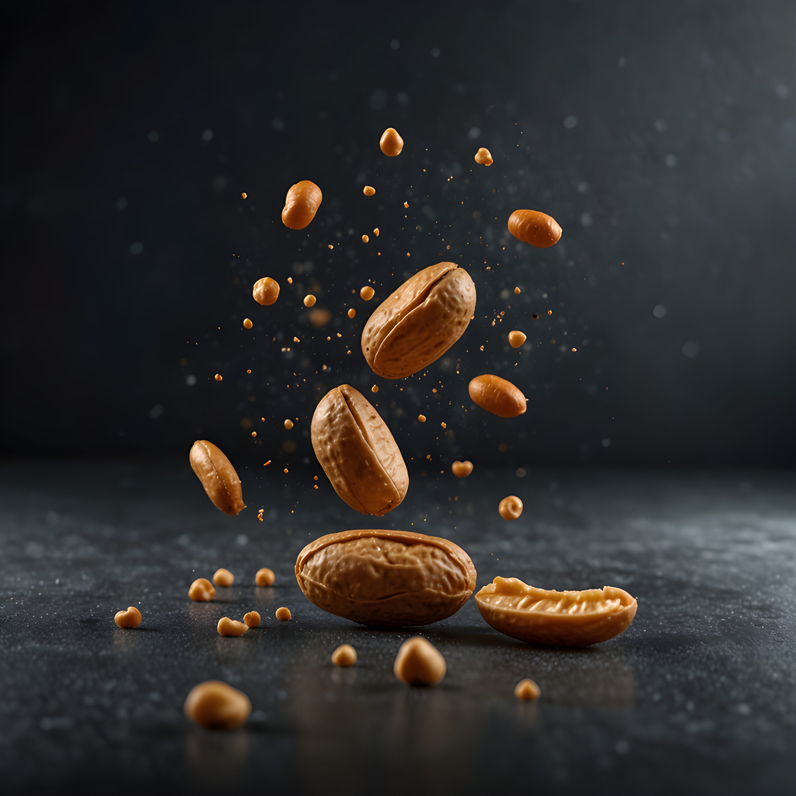 Peeled peanuts falling against a transparent background. - Impossible ...