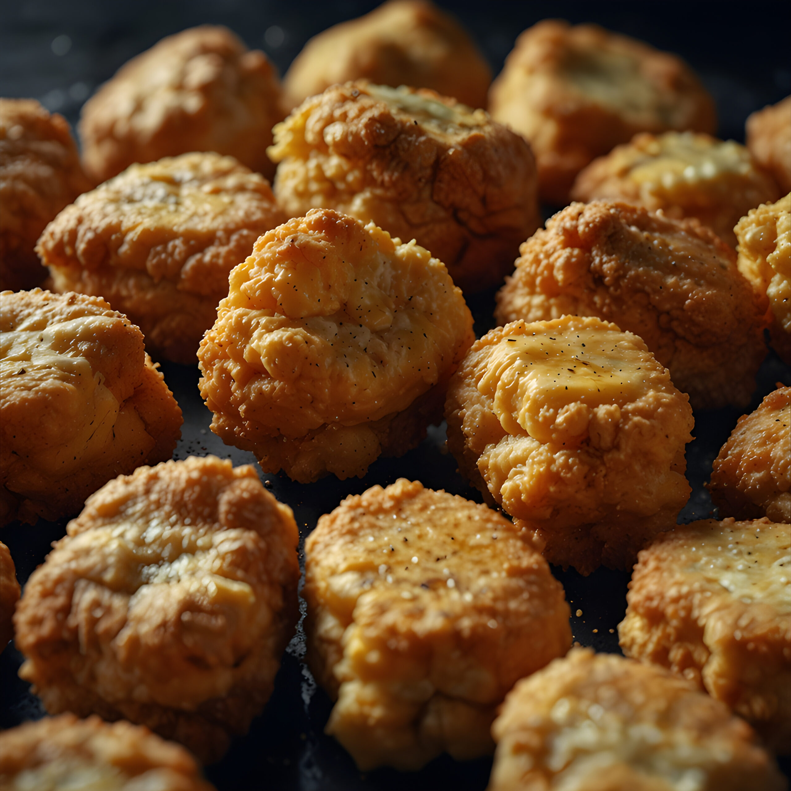 Colorful fast food nuggets on bright white background. - Impossible ...