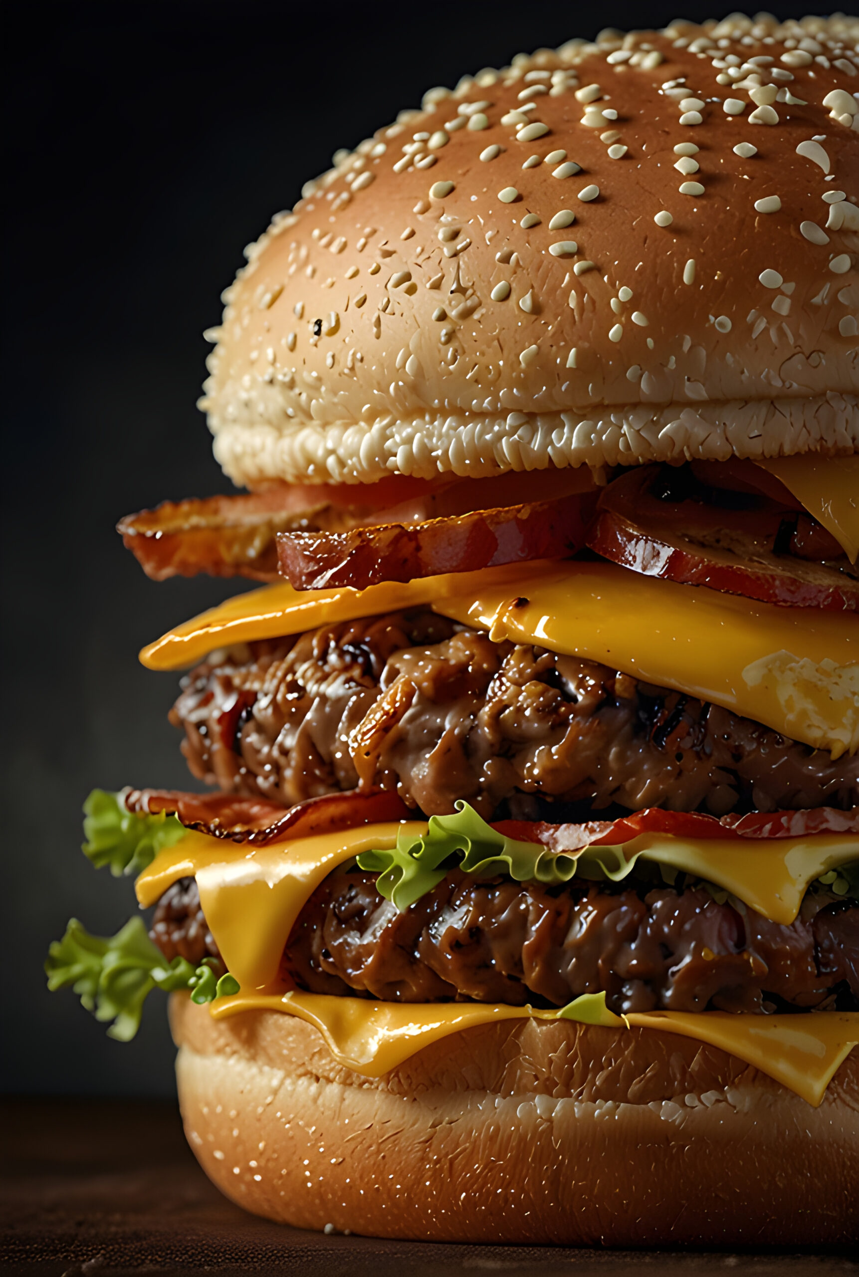 Juicy Bacon Double Cheeseburger - Impossible Images - Unique stock ...
