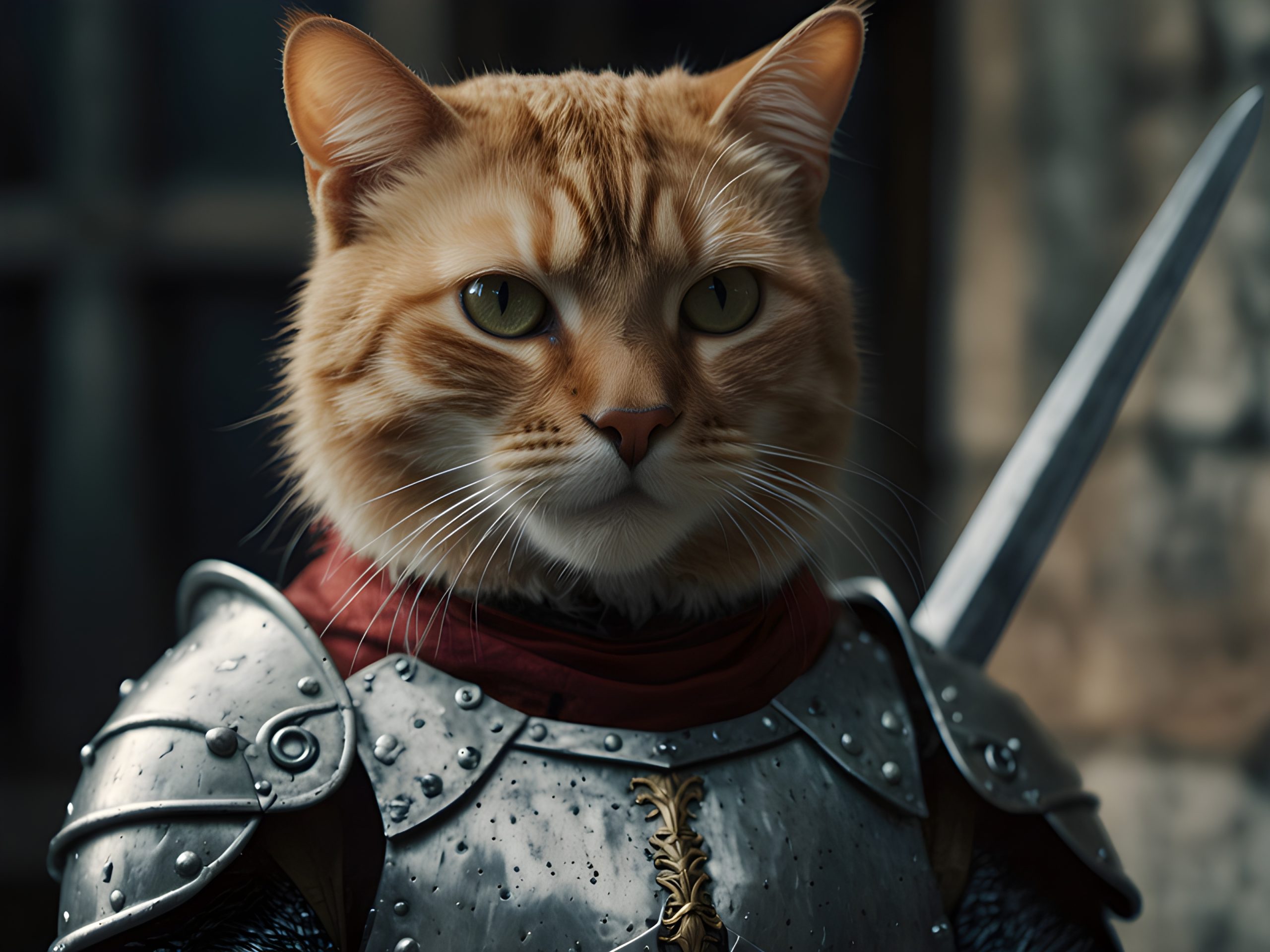 The Feline Knight: A Tale of Fur and Steel - Impossible Images - Unique ...