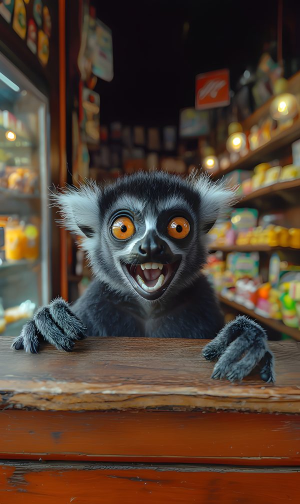 Lemur Smiles for a Treat at the Local Shop - Impossible Images - Unique ...