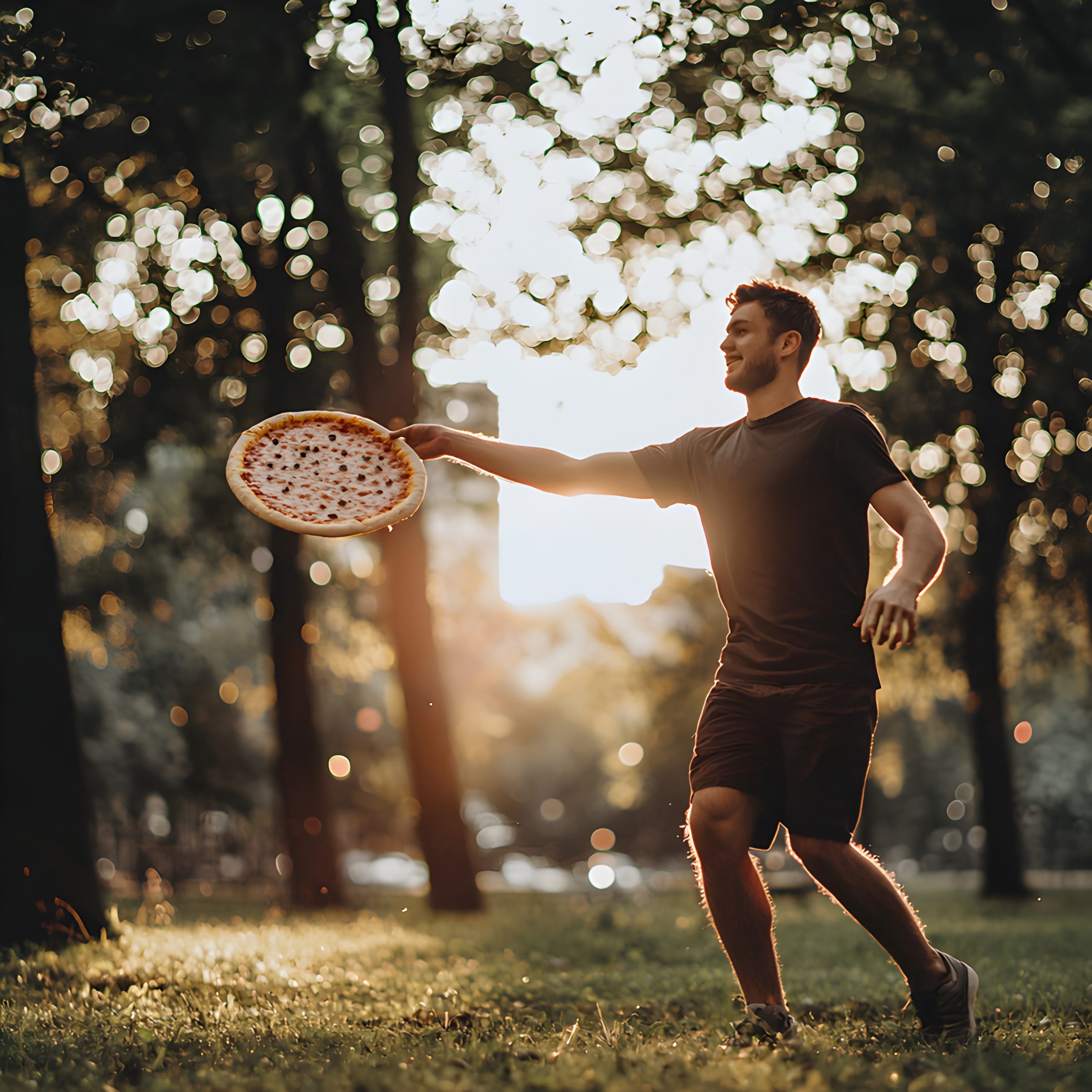 A man playing frisbee with a pizza down the local park - Impossible ...