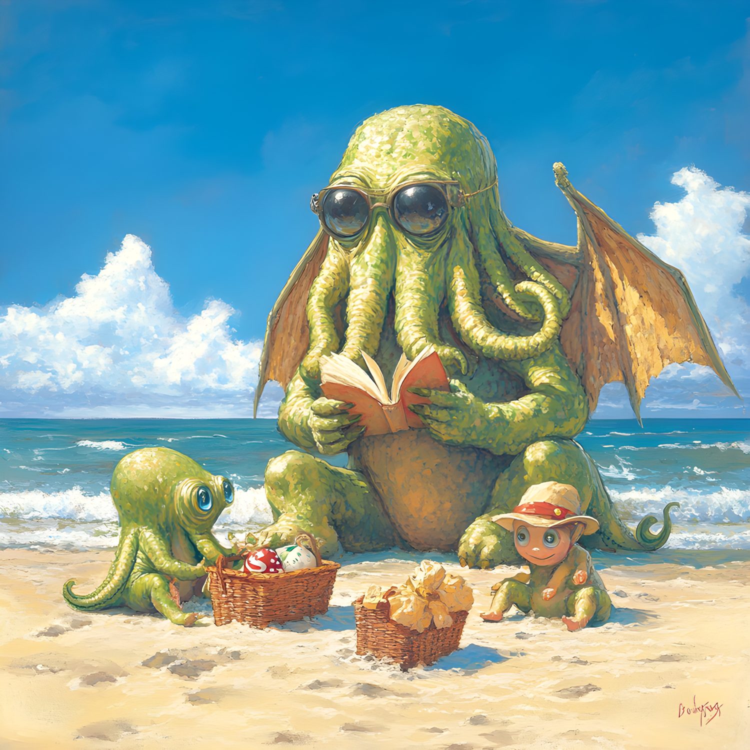 Cthulhu's Beach Day: Reading and Relaxation - Impossible Images ...