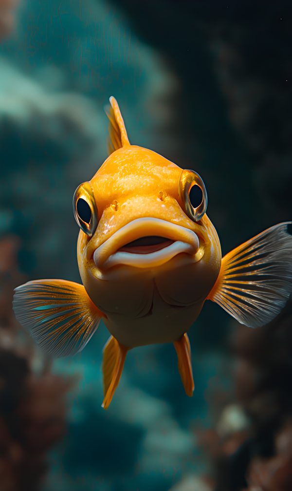 A Surprised Golden Fish Underwater Close-Up - Impossible Images ...