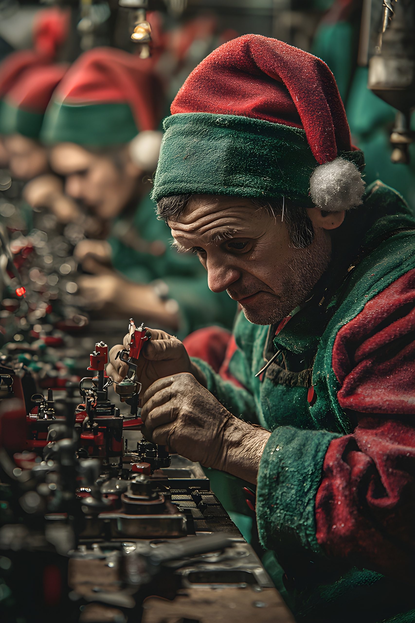 Christmas Elf Factory Worker Assembling Toys - Impossible Images ...