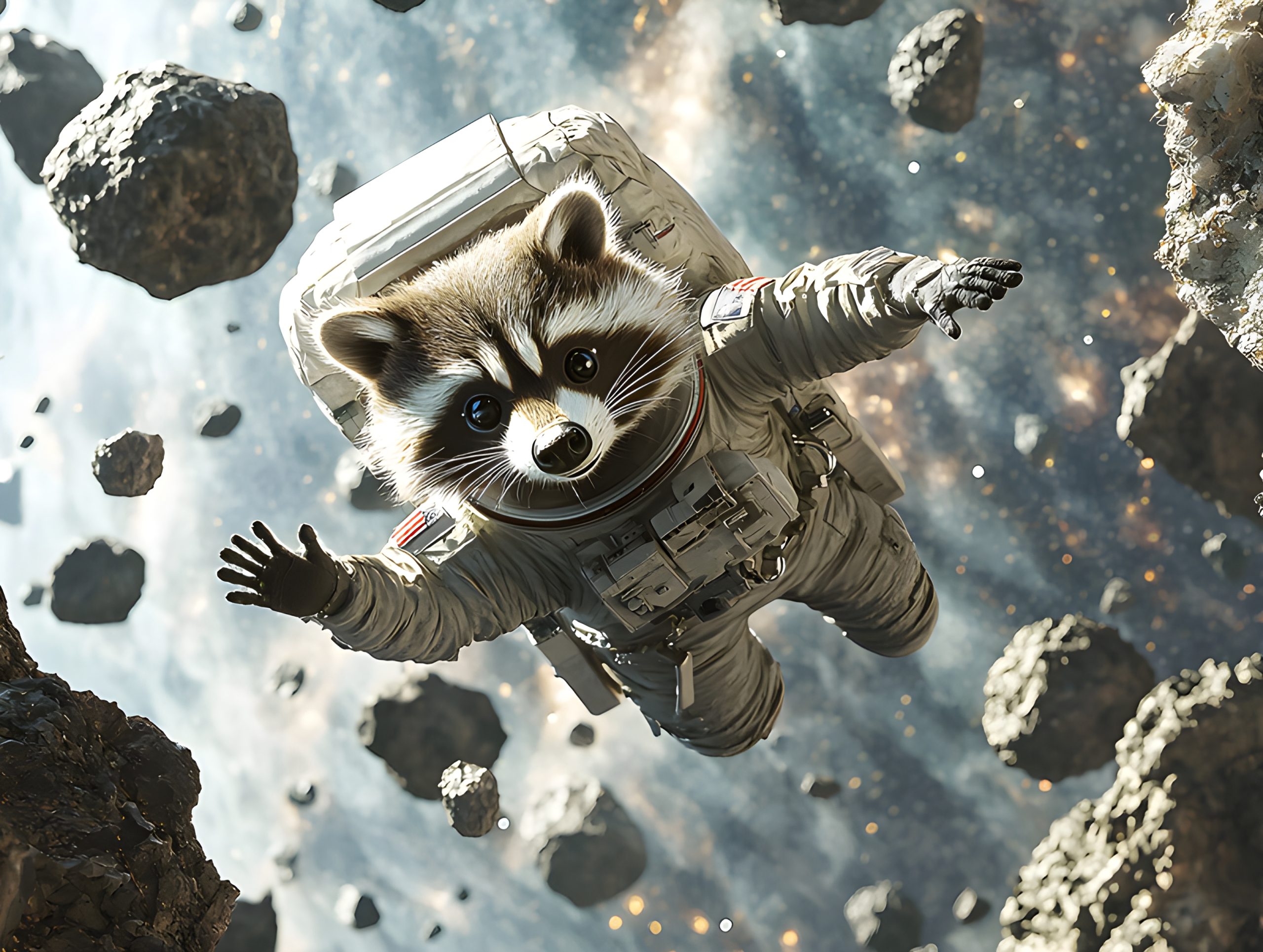 Raccoon Astronaut in Space - Impossible Images - Unique stock images ...