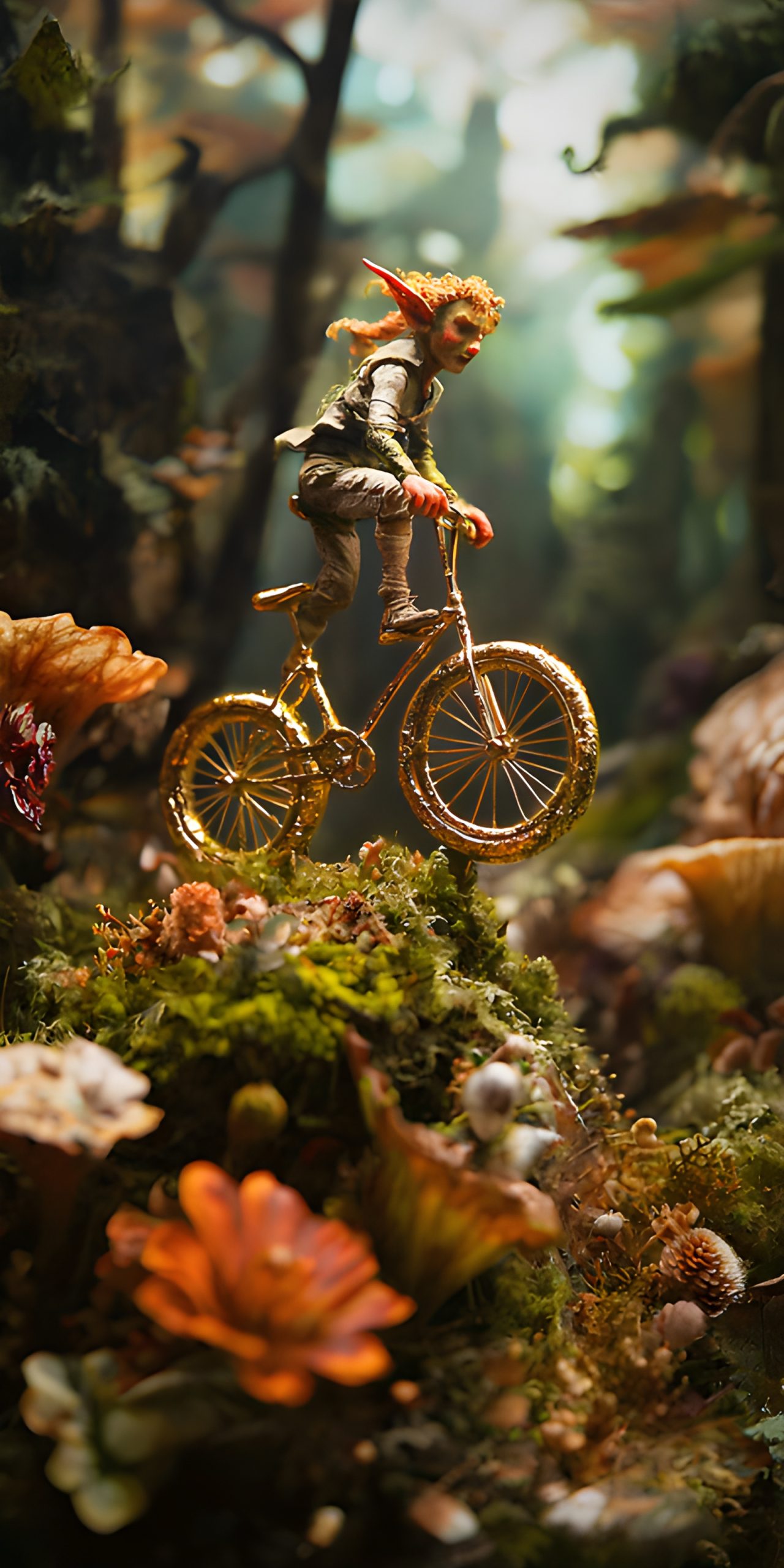 Golden Bike Forest Fairy Ride - Impossible Images - Unique stock images ...