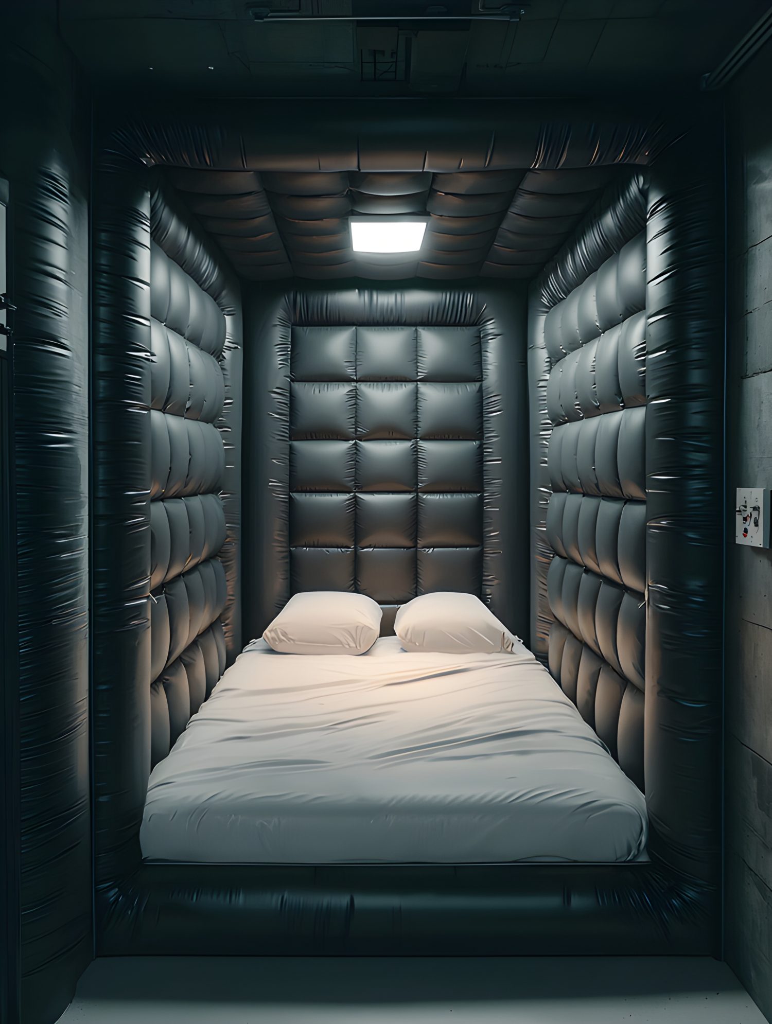 Dark Room Padded Bed Chamber - Impossible Images - Unique stock images ...