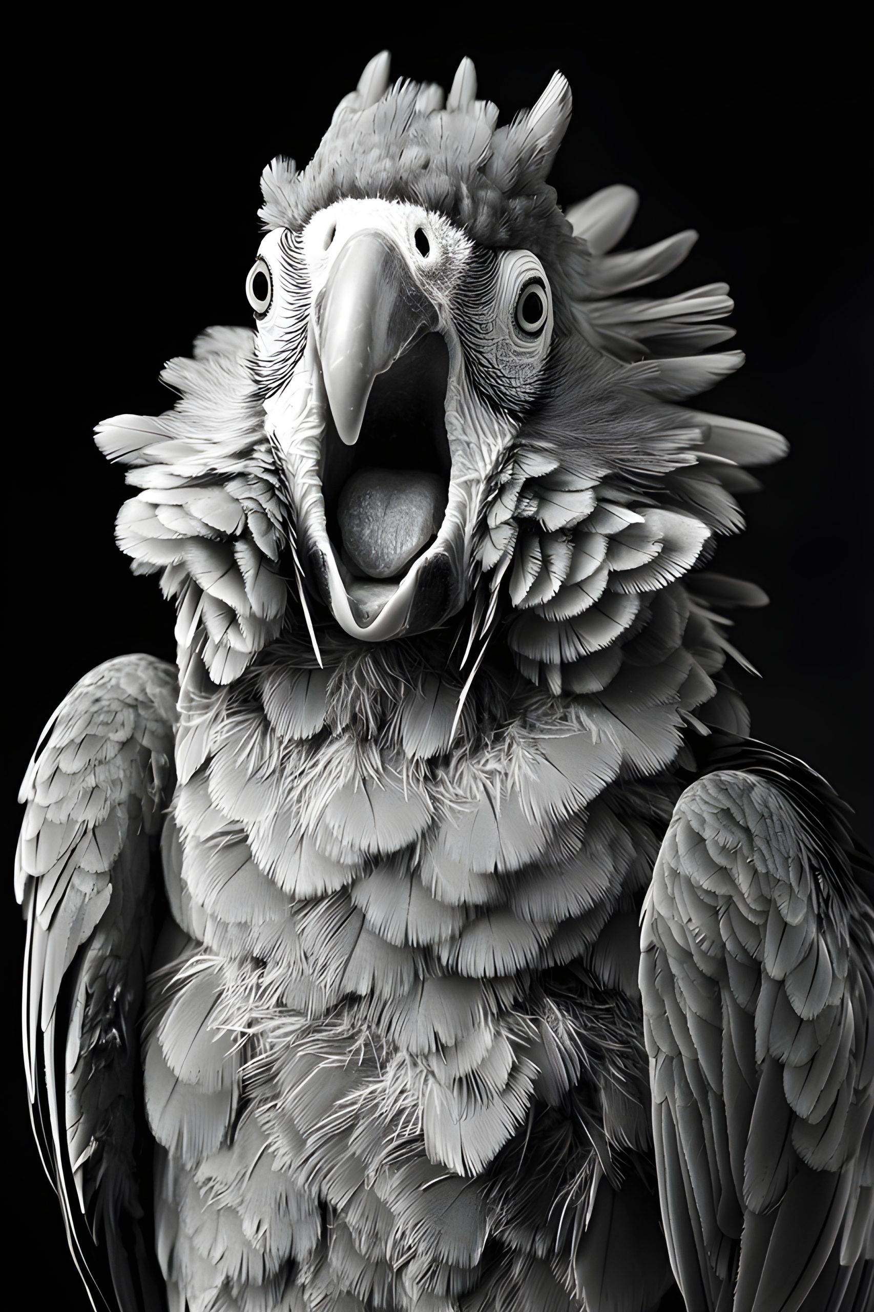 Screaming Grey Parrot Portrait - Impossible Images - Unique stock ...