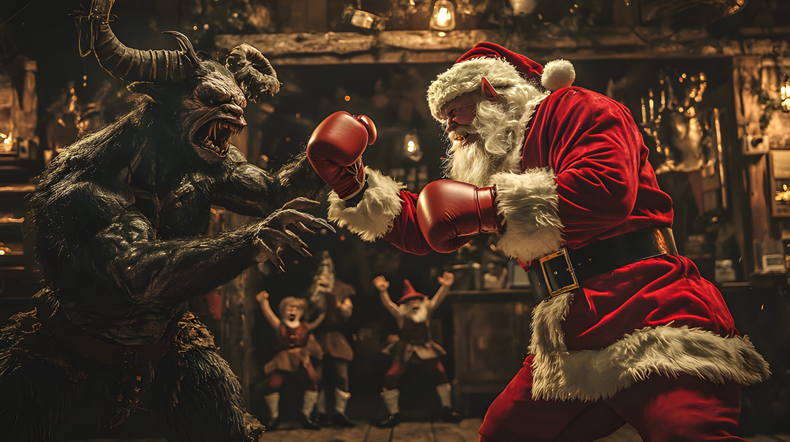 Santa vs Krampus Boxing Match - Impossible Images - Unique stock images ...