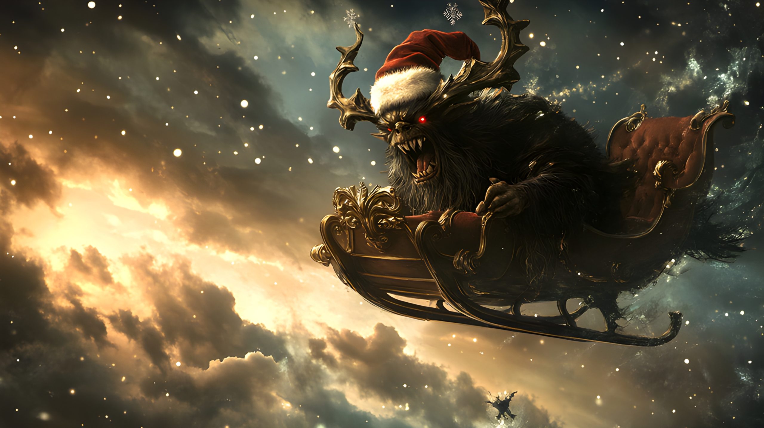Krampus's Evil Christmas Flight - Impossible Images - Unique stock ...