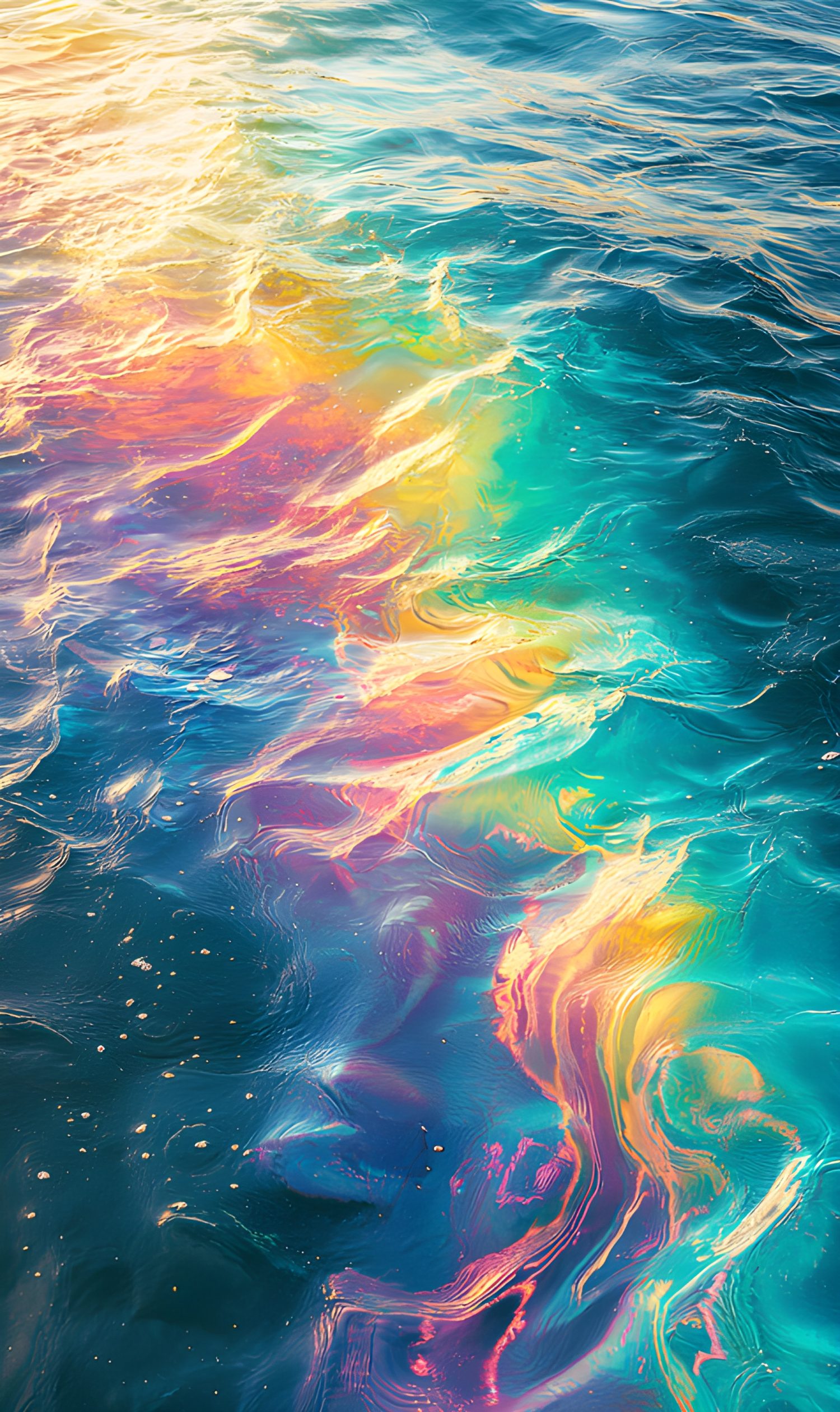 Rainbow Sheen on Ocean Waves - Impossible Images - Unique stock images ...