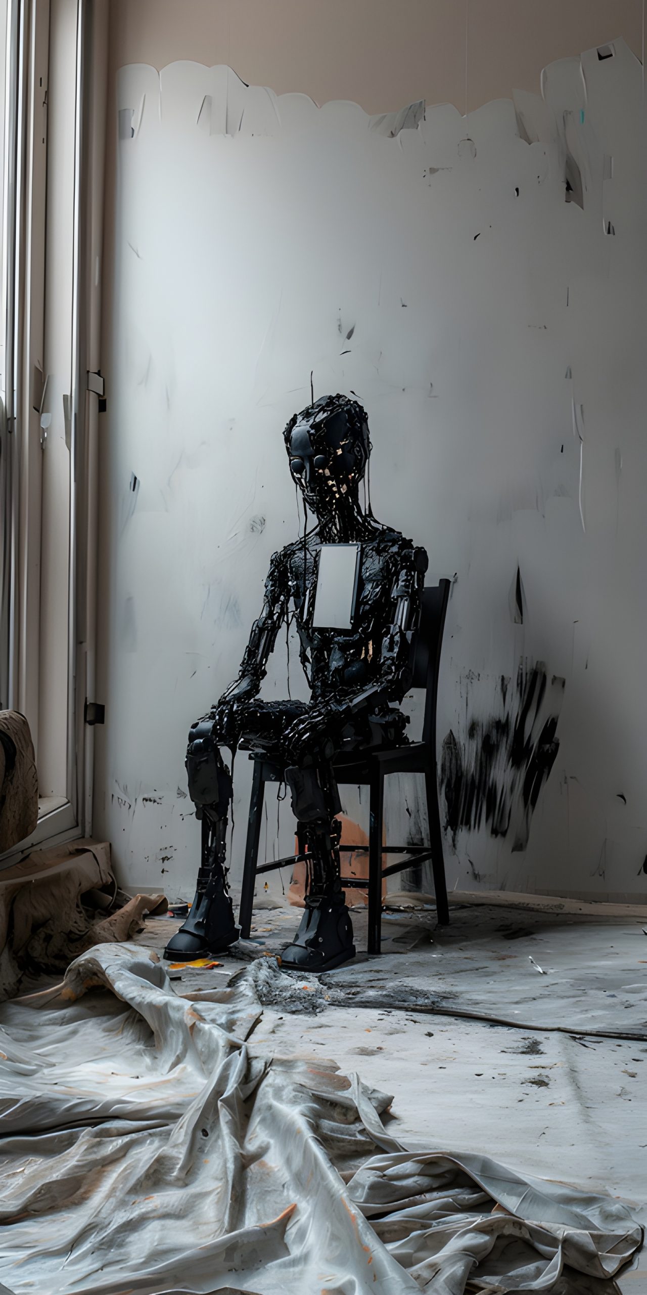 Black Figure in a Messy Room - Impossible Images - Unique stock images ...