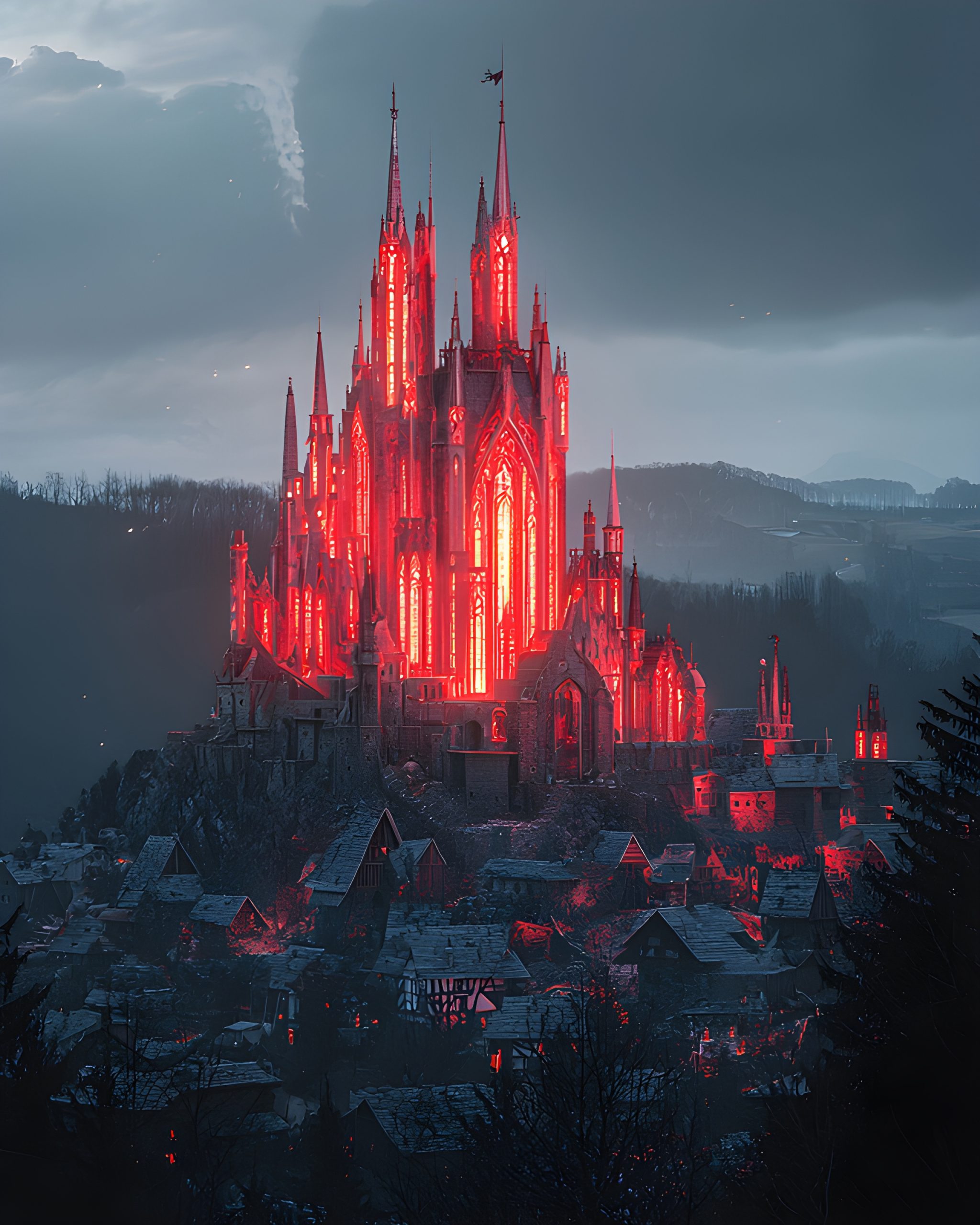 Crimson Castle's Burning Heart - Impossible Images - Unique stock ...