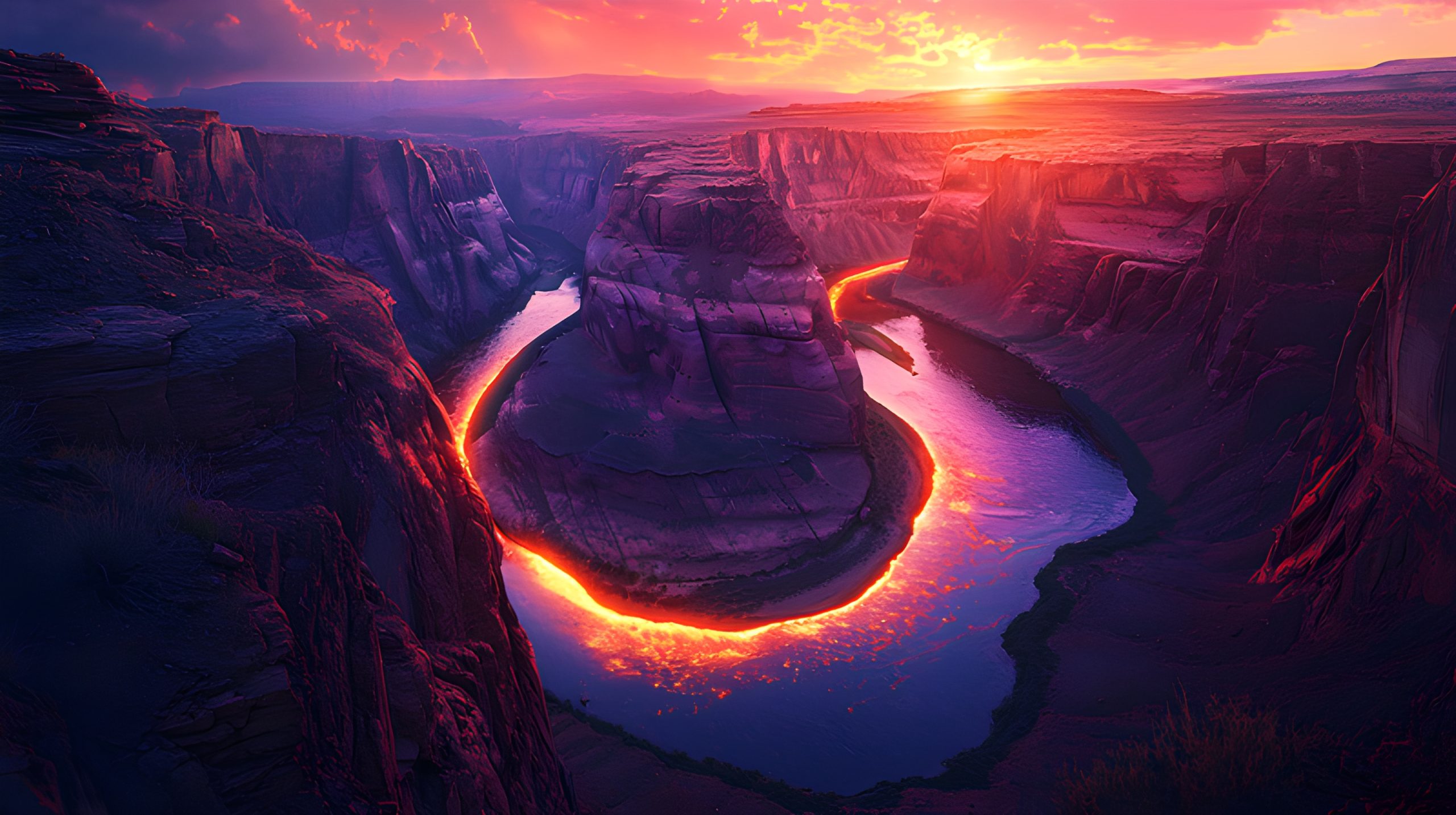 Fiery River, Canyon Sunset - Impossible Images - Unique stock images ...