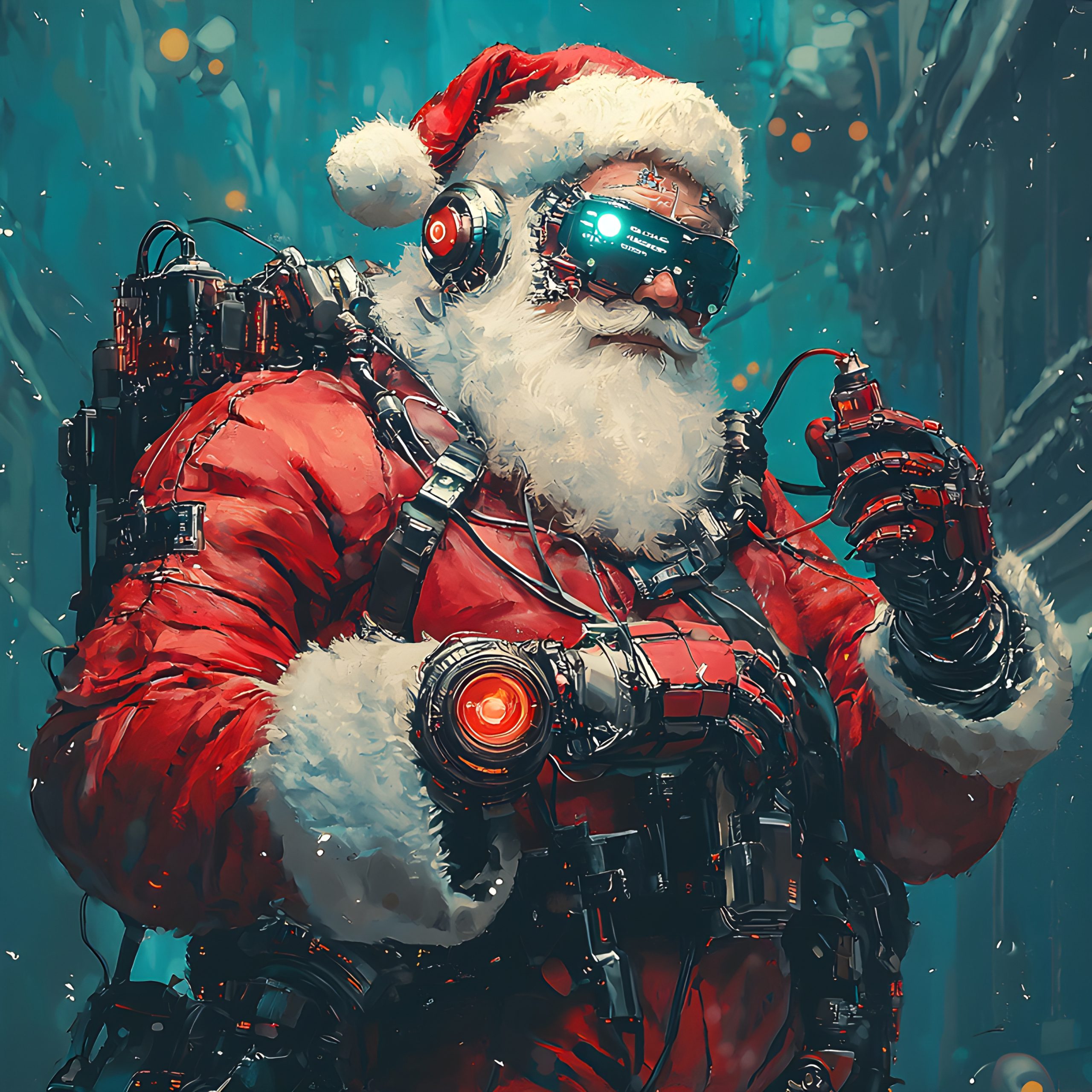 Cyberpunk Santa Claus - Impossible Images - Unique stock images for ...