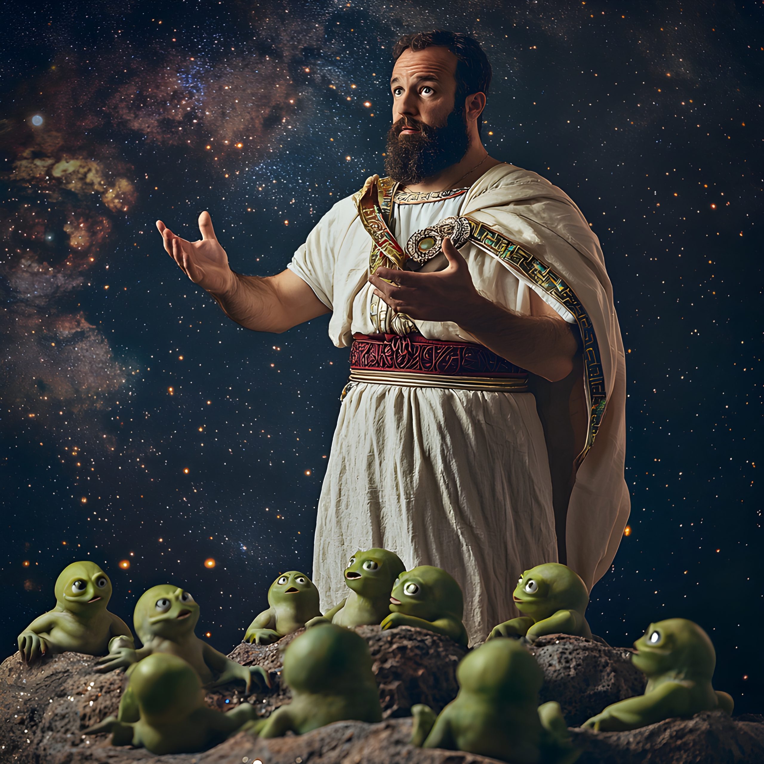 Ancient Alien Addresses Frog People - Impossible Images - Unique stock ...