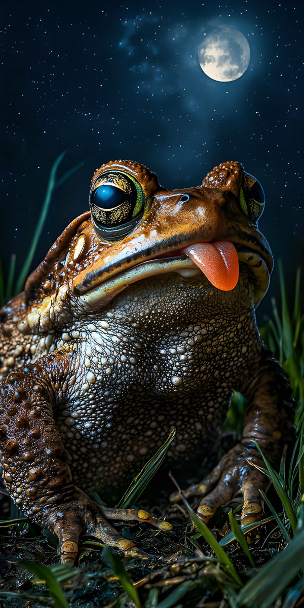 Night Toad Moonlit Tongue - Impossible Images - Unique stock images for ...