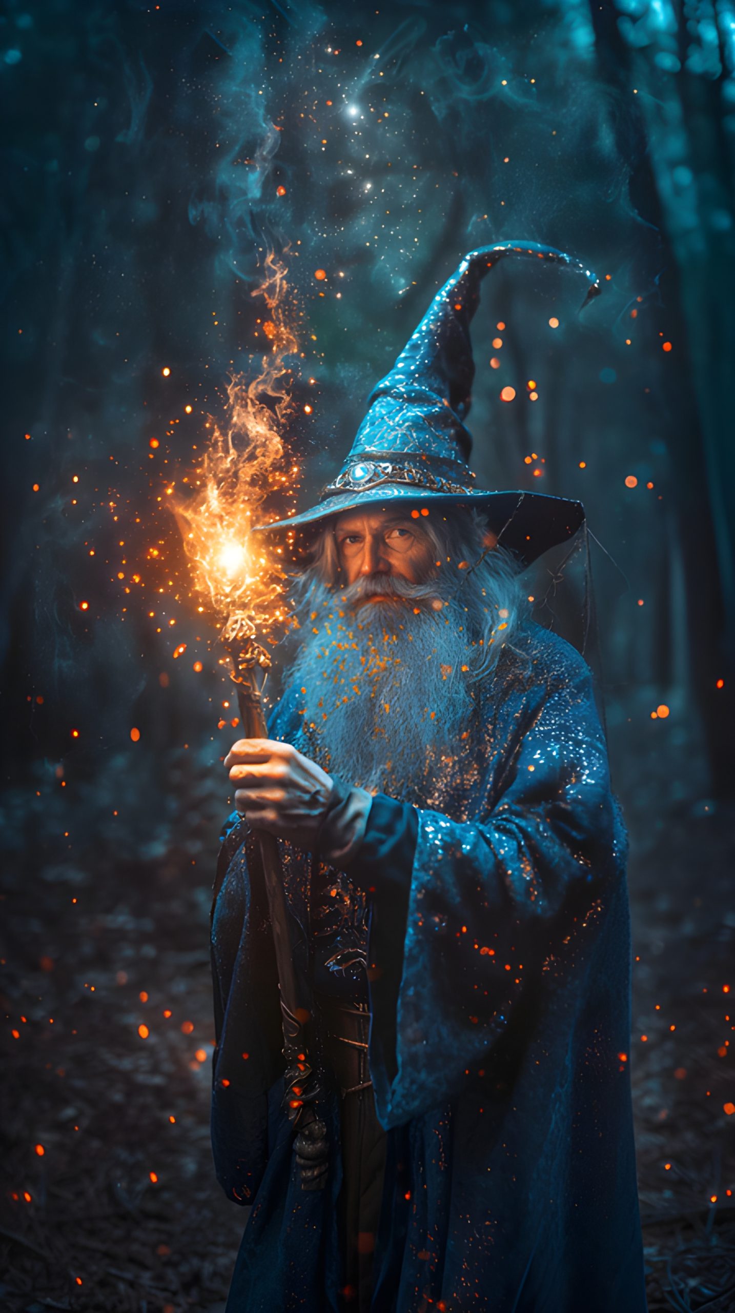 Forest Wizard's Burning Staff - Impossible Images - Unique stock images ...