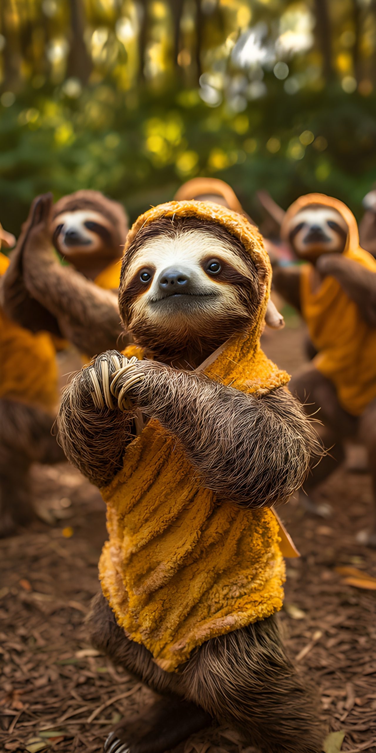 Sloths in Yellow Robes - Impossible Images - Unique stock images for ...
