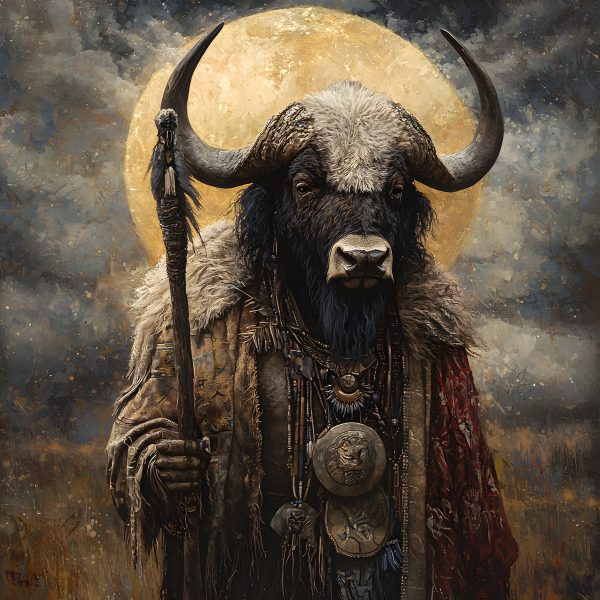 Moonlit Shamanic Bison - Impossible Images - Unique stock images for ...
