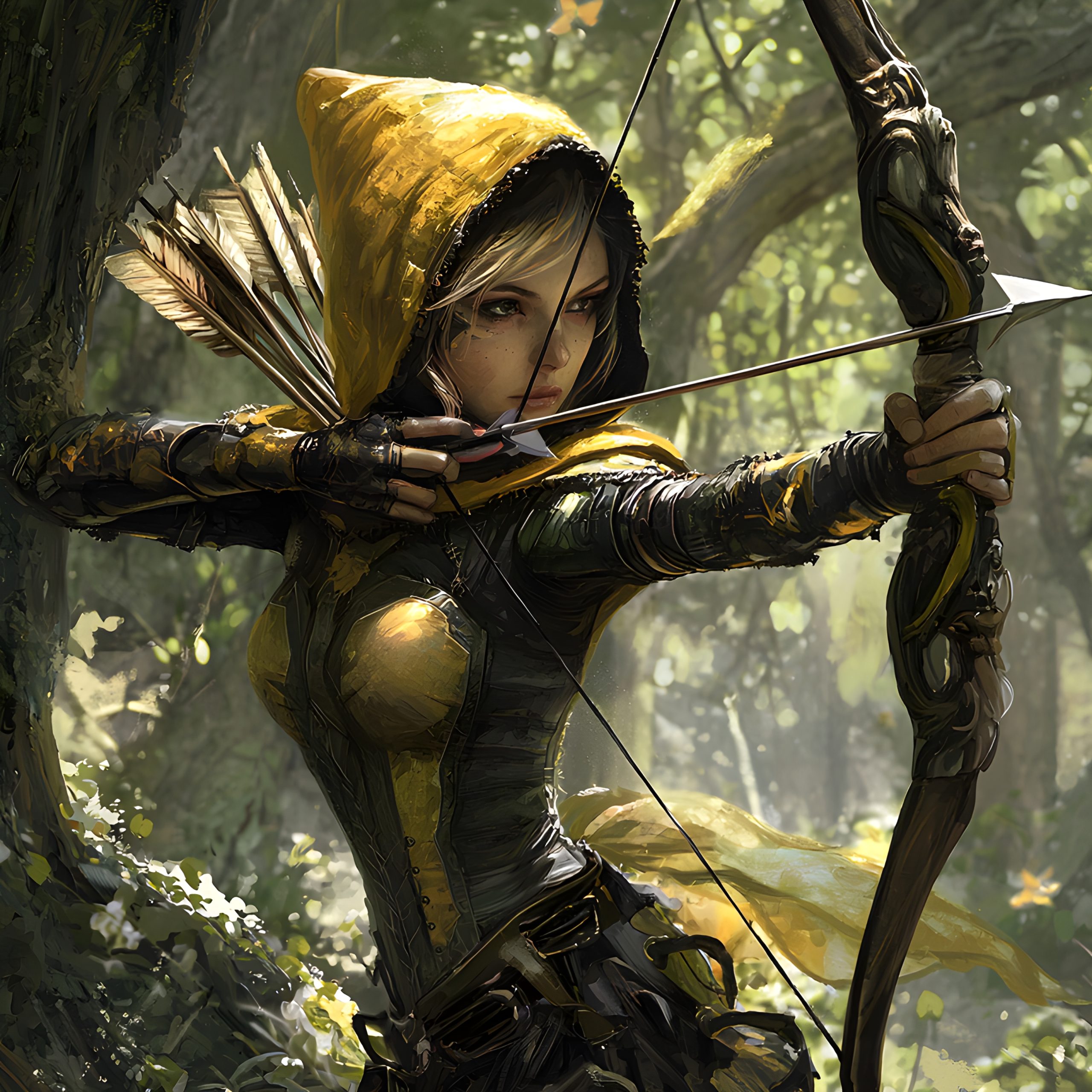 Forest Archer in Yellow Hood - Impossible Images - Unique stock images ...