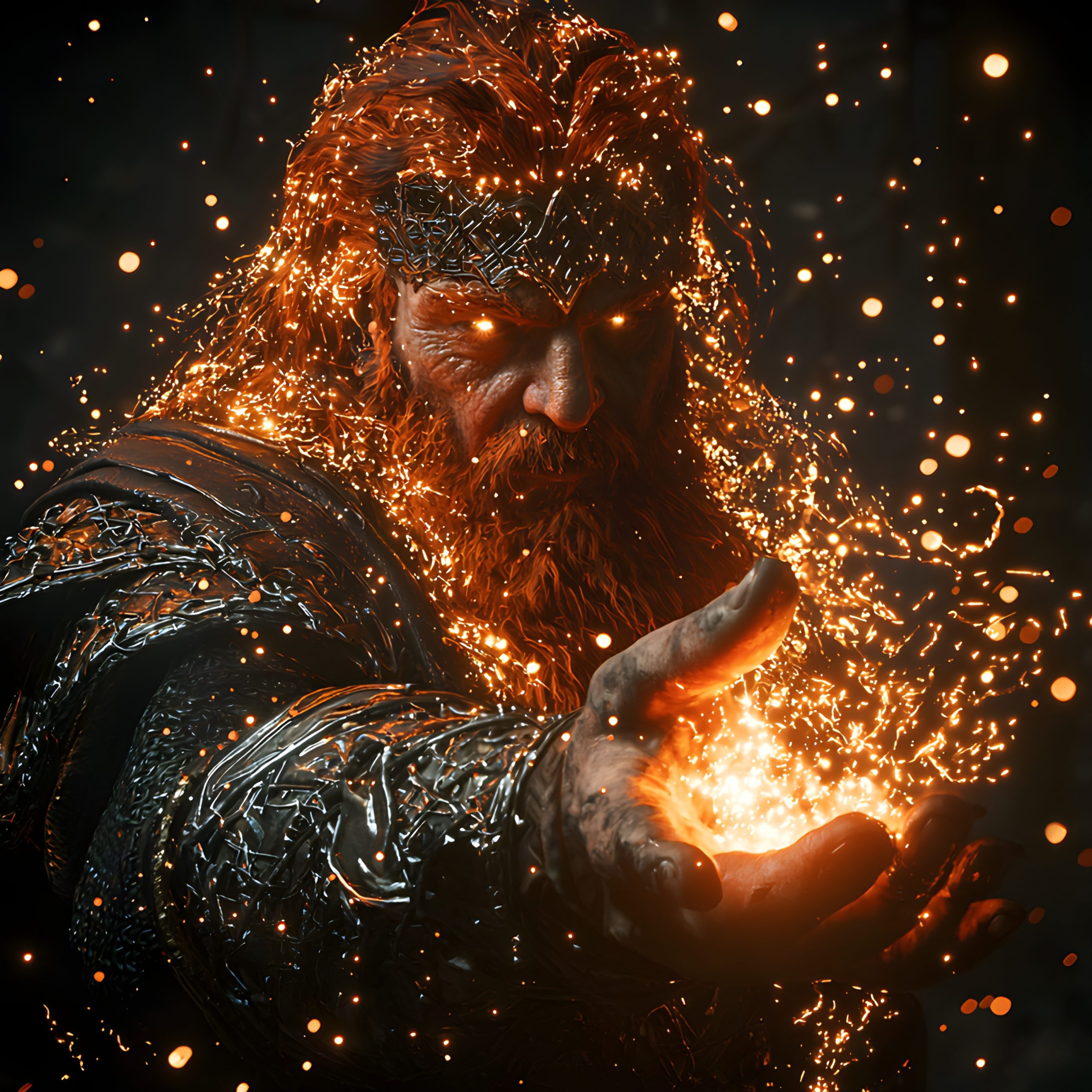 Fiery Dwarf's Ember Magic - Impossible Images - Unique stock images for ...