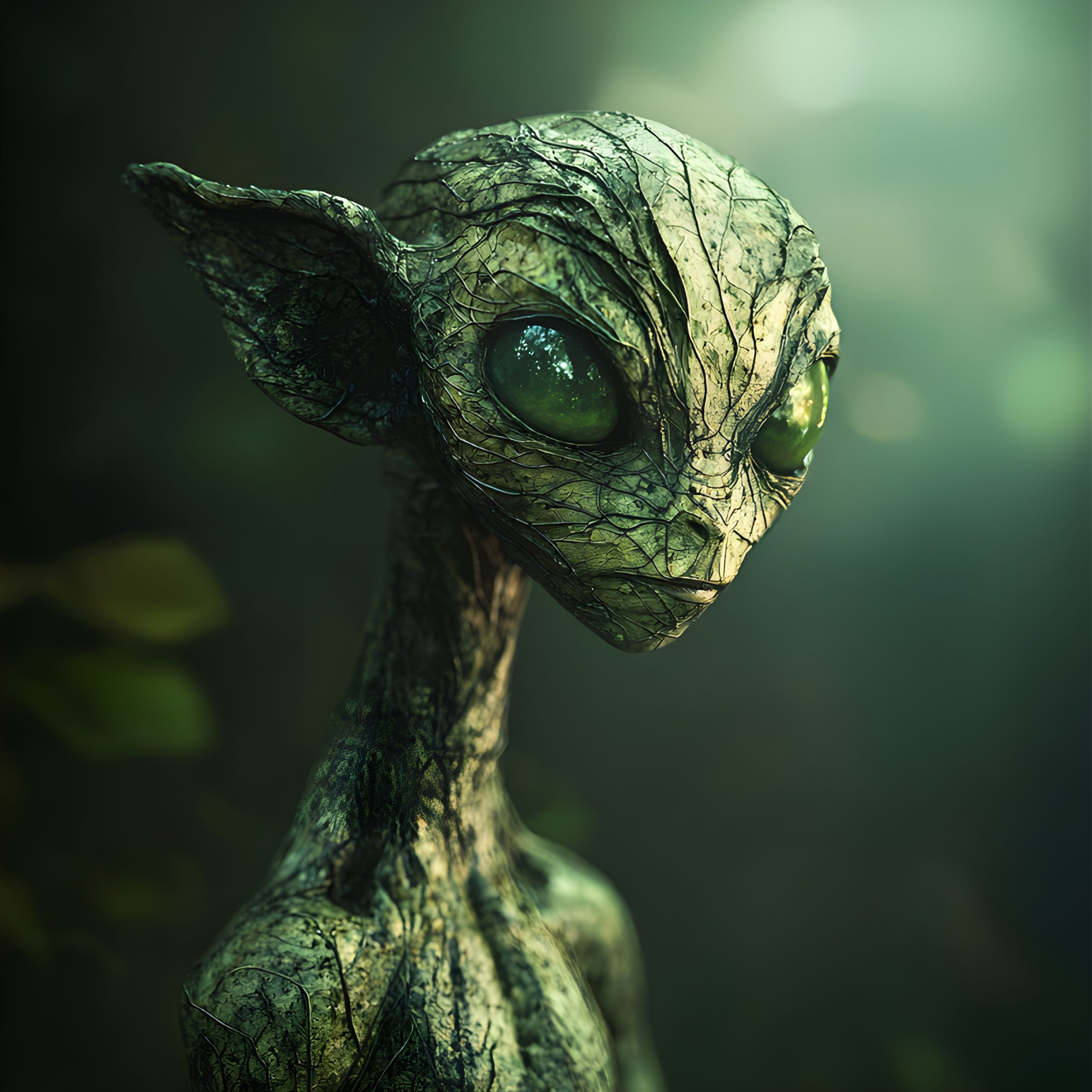 Forest Alien Encounter Ancient Alien Being Wood Elf Creature Mystical ...