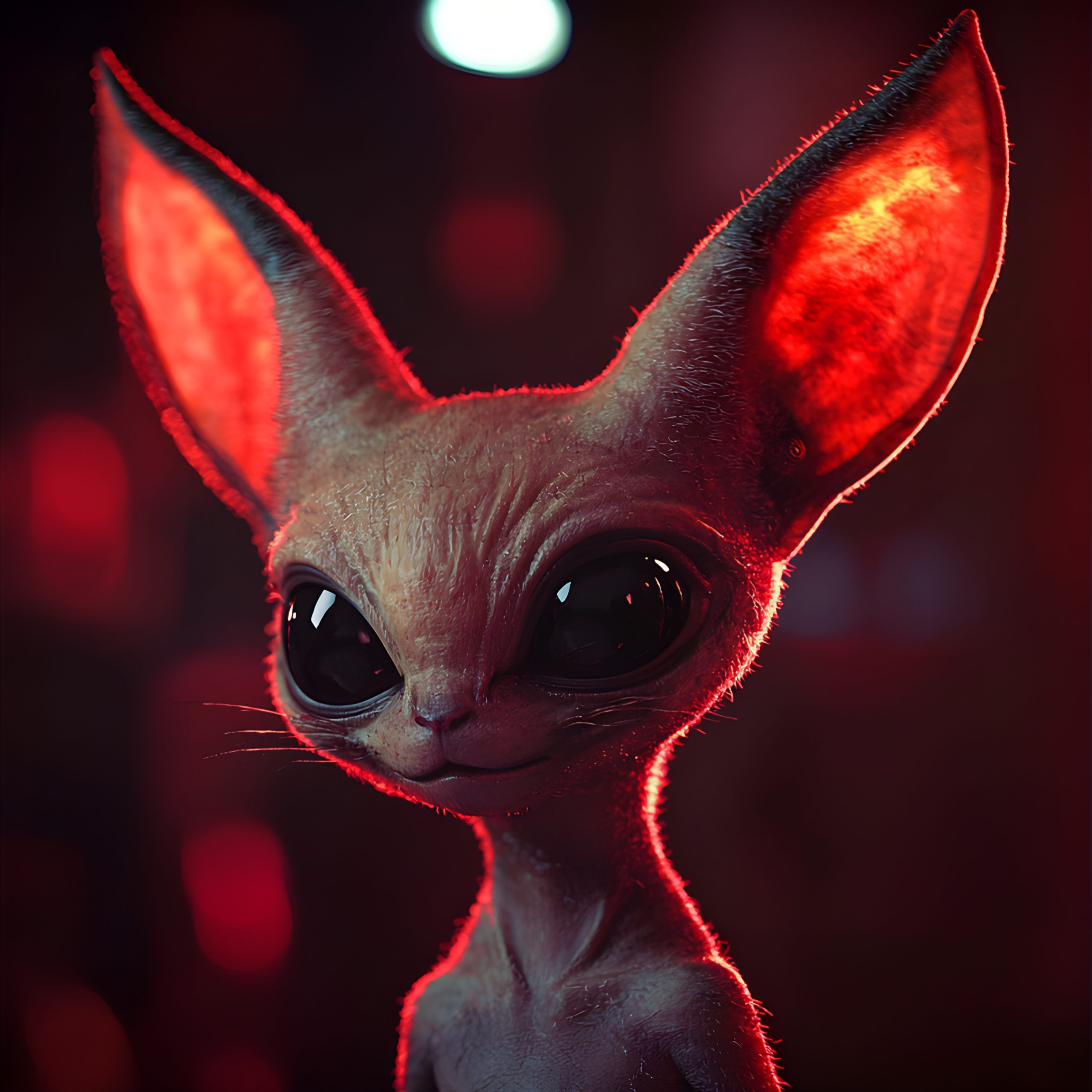 Neon Sphynx Alien Cat Portrait - Impossible Images - Unique stock ...